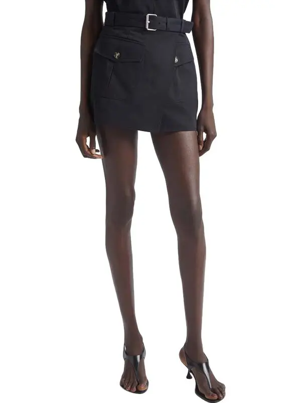 Proenza Schouler Cotton Drill Wrap Front Shorts - Black