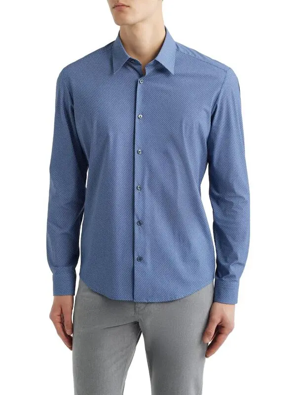 BOSS P-liam Button-up Shirt - Open Blue