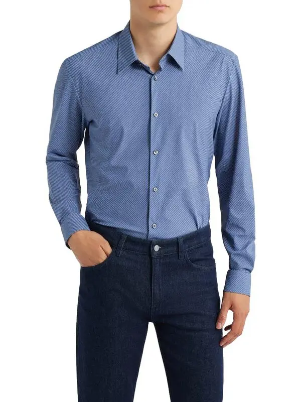 BOSS P-liam Button-up Shirt - Open Blue