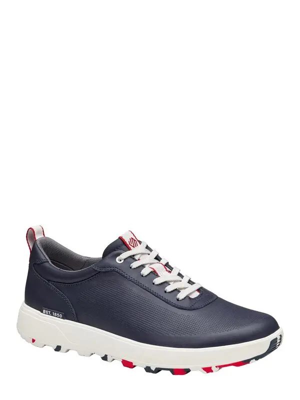 Johnston & Murphy Lucas Waterproof U-throat Sneaker - Navy Waterproof Full Grain