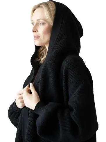 LAS LOUNGEWEAR The California Knit Long Duster - Black