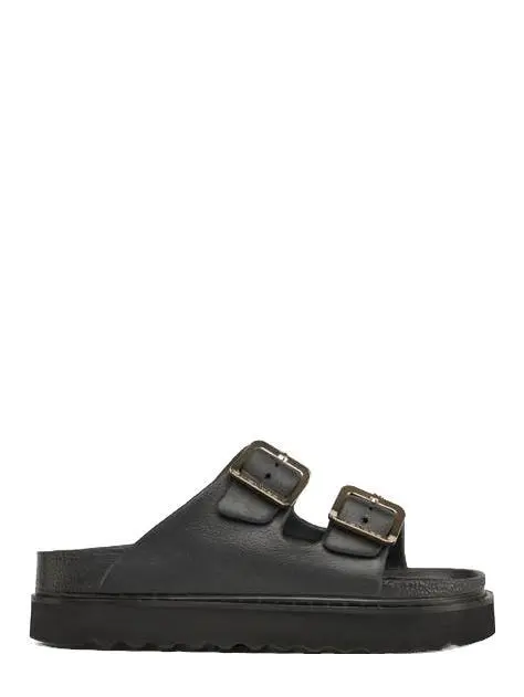JSLIDES FOOTWEAAR Jslides Footwear Makri Rose Gold Buckle Slide Sandal - Black