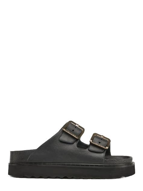 JSLIDES FOOTWEAAR Jslides Footwear Makri Rose Gold Buckle Slide Sandal - Black