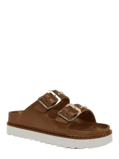JSLIDES FOOTWEAAR Jslides Footwear Makri Rose Gold Buckle Slide Sandal - Bronze