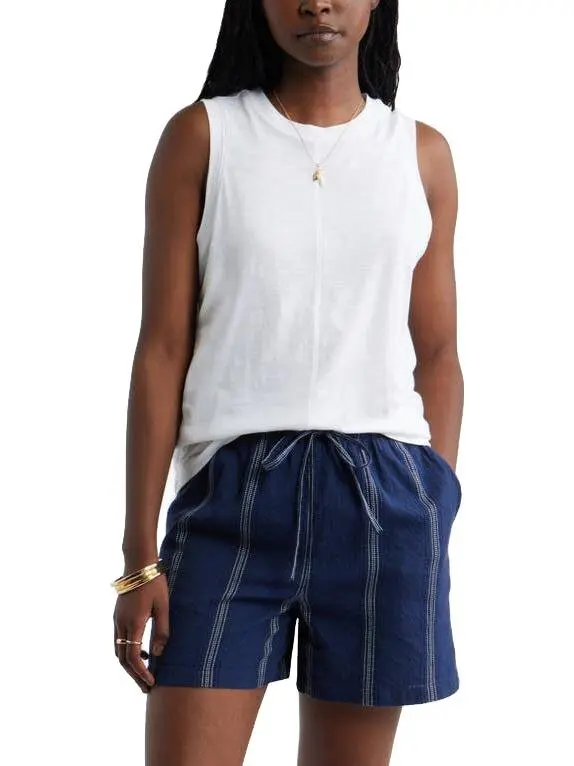 Caslon Sleeveless Cotton-blend Knit Top - White