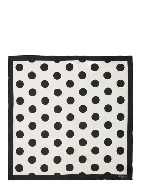 KNOTTERY & CO Dandy Dots Silk Bandana - Black & White