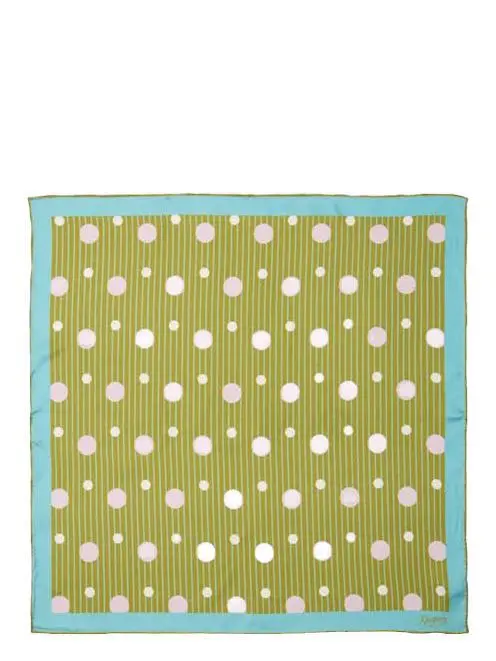 KNOTTERY & CO Dandy Dots Silk Bandana - Matcha Green