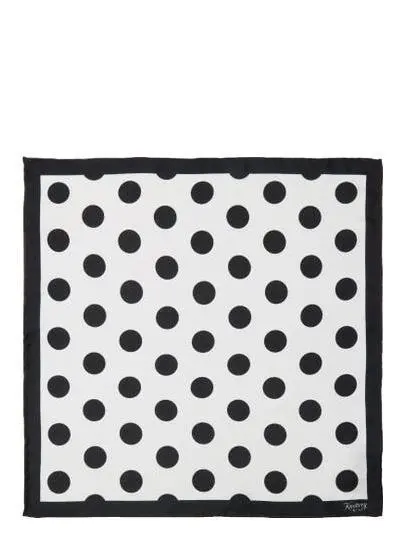 KNOTTERY & CO Dandy Dots Silk Pocket Square - Black & White