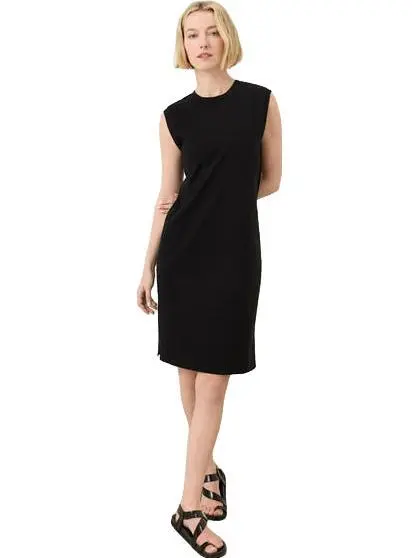PACT Organic Cotton Soft-slub Essential Easy Muscle Tee Dress - Black