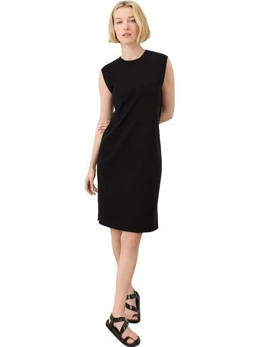 PACT Organic Cotton Soft-slub Essential Easy Muscle Tee Dress - Black