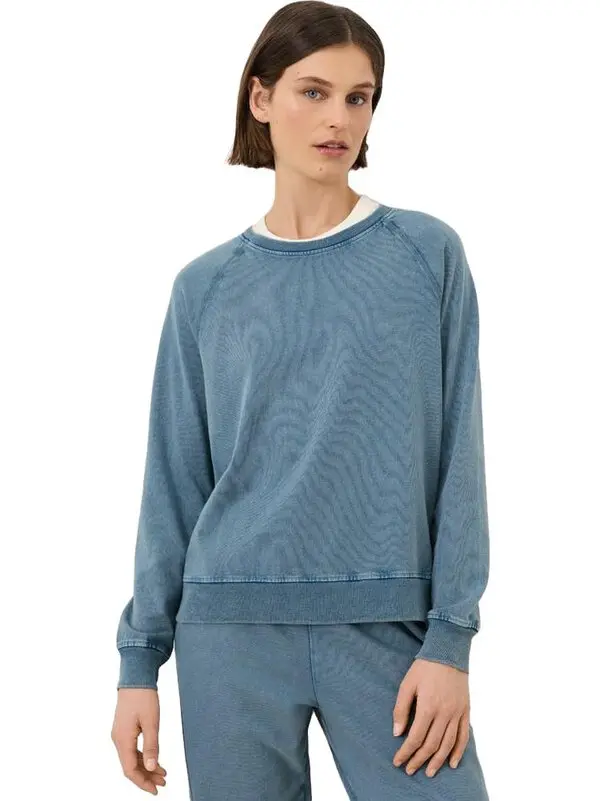 PACT Organic Cotton Relaxed Raglan Sweatshirt - Washed Wedgewood Blue