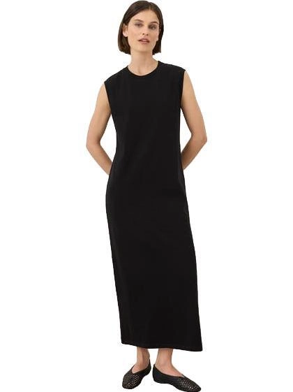 PACT Organic Cotton Soft-slub Essential Easy Muscle Tee Maxi Dress - Black
