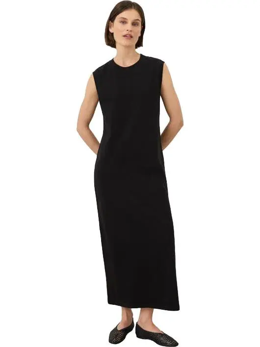 PACT Organic Cotton Soft-slub Essential Easy Muscle Tee Maxi Dress - Black