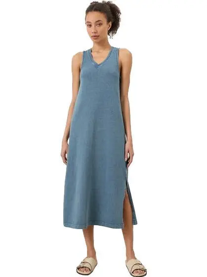 PACT Organic Cotton Weekend Tank Dress - Washed Wedgewood Blue