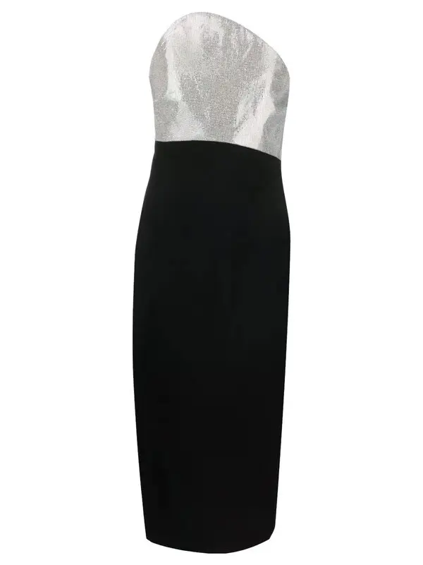 Roland Mouret Two-tone Wool-blend Midi Dress - Black