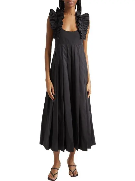 Cinq À Sept Jazmine A-line Dress With Ruffled Straps - Black