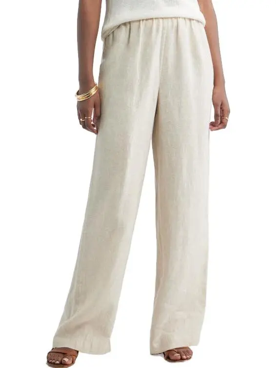 Caslon Wide Leg Linen Pants - Flax