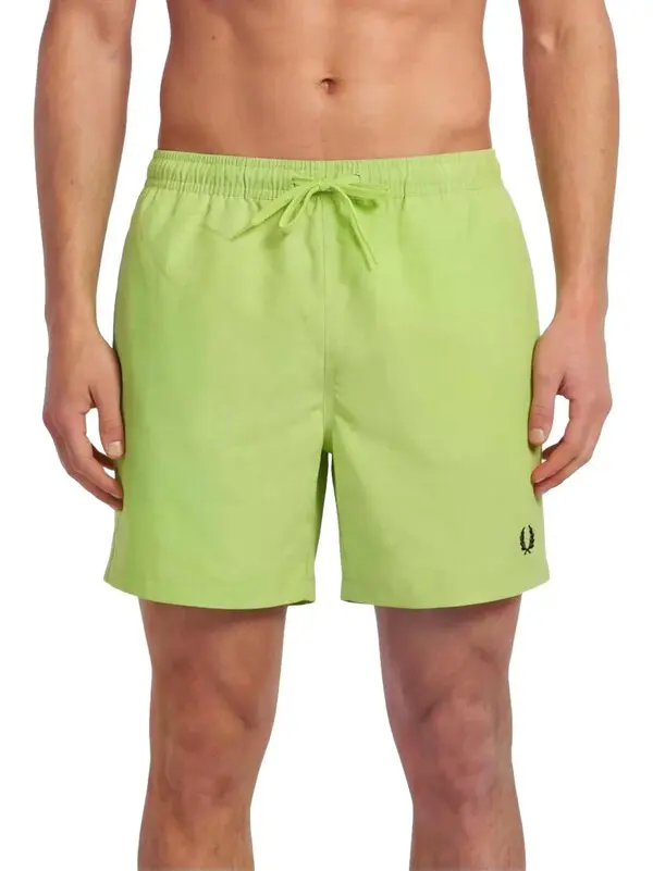Fred Perry Embroidered Logo Swim Shorts - Green