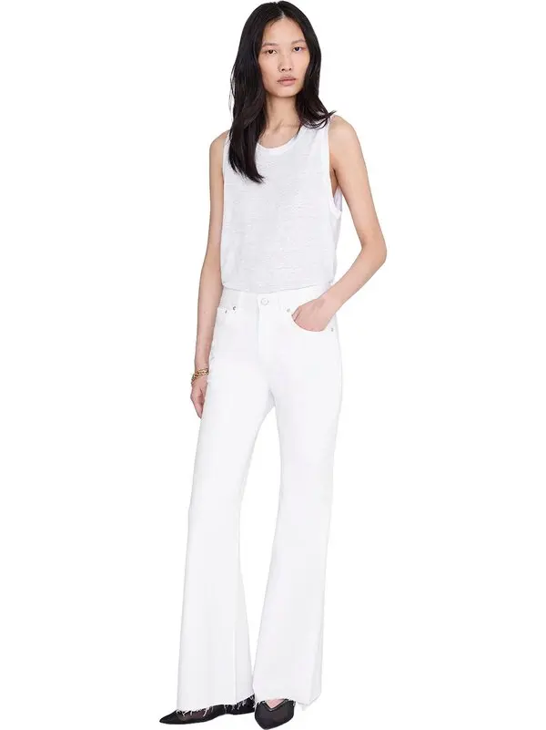 ANINE BING Wyatt High-rise Wide-leg Organic Cotton Jeans - White