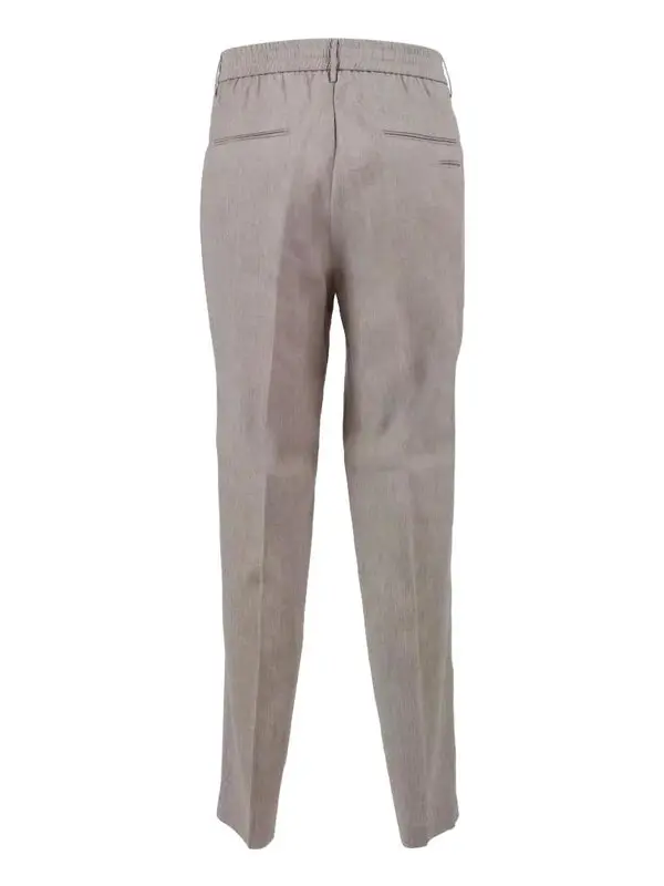 Peserico Pressed-crease Straight-leg Trousers - Grey