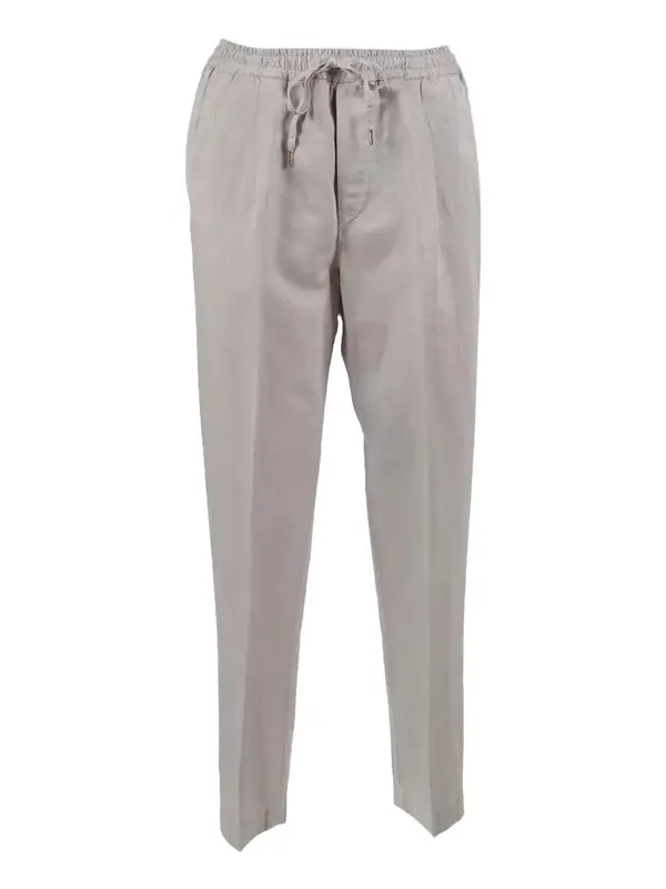BRIGLIA 1949 Drawstring Waist Pleated Trousers - Grey