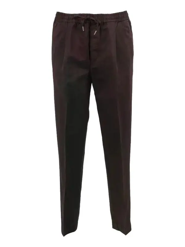 BRIGLIA 1949 Tapered-leg Trousers With Drawstring Waistband - Brown