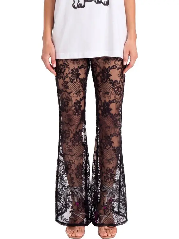 TWINSET Flared Lace Trousers - Black