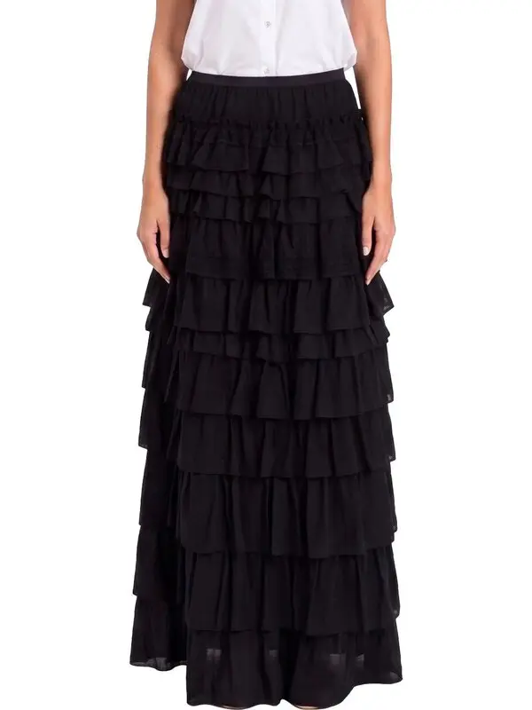 TWINSET Ruffled Maxi Skirt - Black