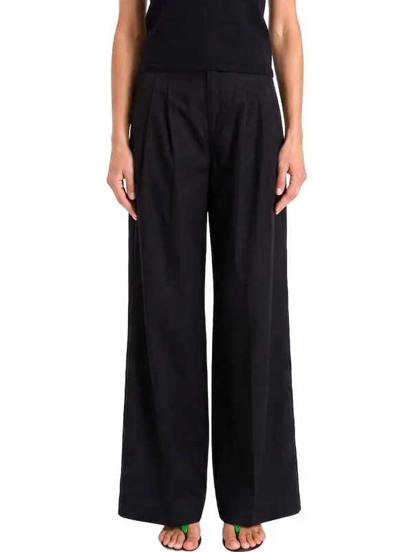 TWINSET Cotton Wide-leg Trousers - Black