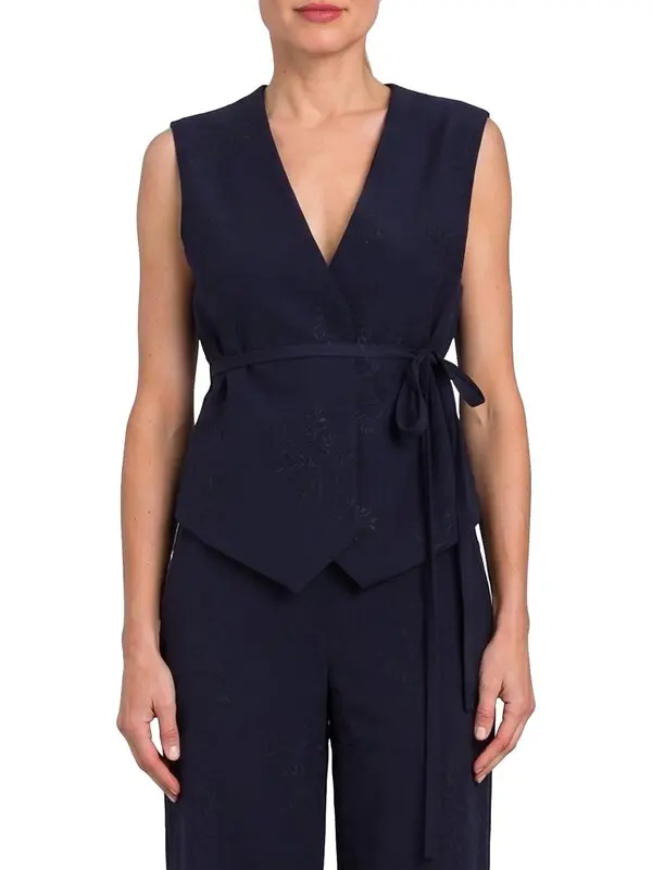 TWINSET Embroidered Viscose Blend Vest - Blue