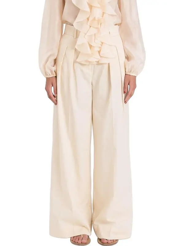 TWINSET Wide Leg Trousers - Beige