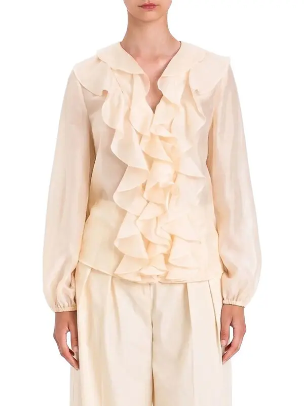 TWINSET Ruffled Blouse - Beige