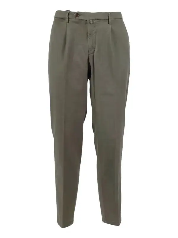 BRIGLIA 1949 Pleated Twill Trousers - Green