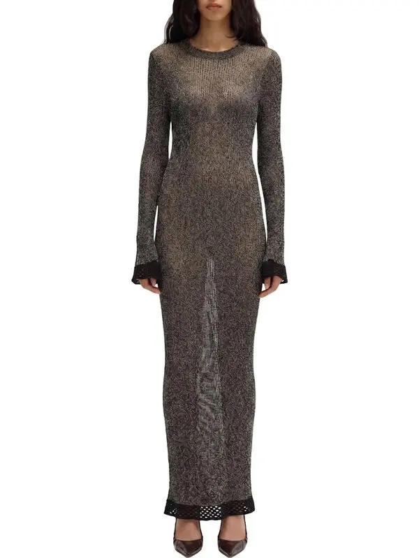 MARGHERITA MACCAPANI Sara Long Dress In Cotton Blend Knit - Black