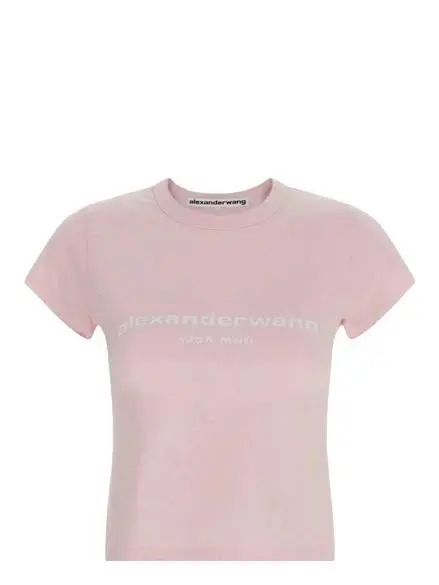 Alexander Wang Hotfix Logo Baby Tee - Light Pink
