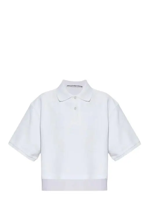 Alexander Wang Oversized High-low Polo Shirt - Vintage White