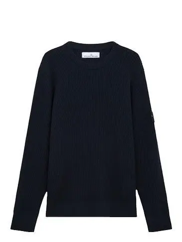 Stone Island Full Rib Rws Wool Sweater - Navy Blue