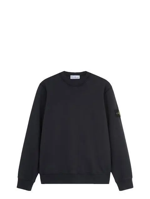Stone Island Organic Cotton Fleece Sweatshirt - Navy Blue