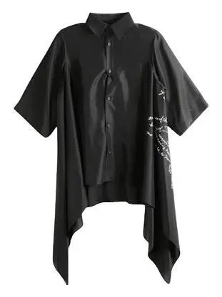 Yohji Yamamoto Asymmetrical Hem Shirt - Black