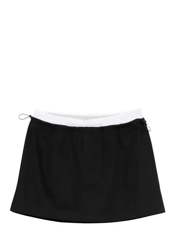 Alexander Wang Midrise Logo Elastic Mini Skirt - Black