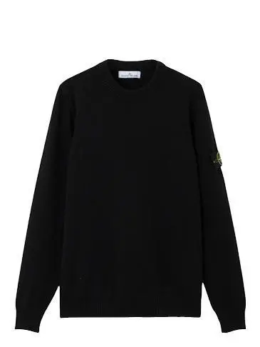 Stone Island Lambswool Crew Neck Sweater - Black