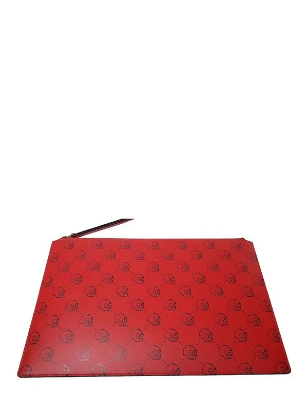 Gucci Ghost Leather Pouch - Red