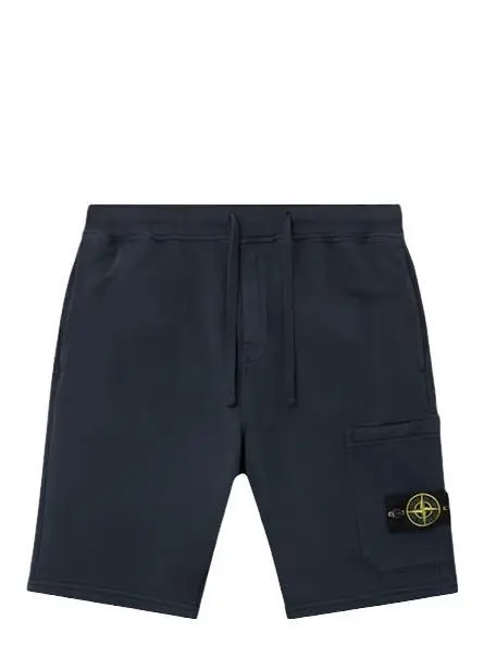 Stone Island Organic Cotton Fleece Shorts - Navy Blue