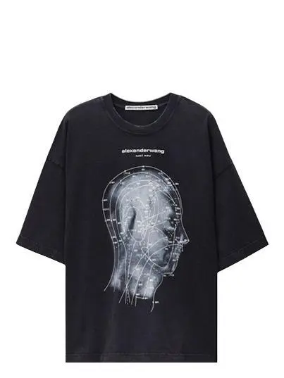 Alexander Wang Eastern Medicine Graphic Short Sleeve Tee - Washed Black
