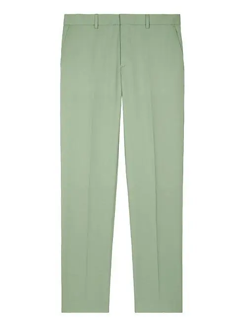The Kooples Straight-leg Wool Trousers - Almond Green
