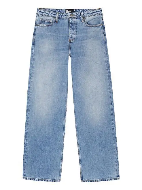 The Kooples Faded Wash Straight-leg Mid-rise Jeans - Baby Blue