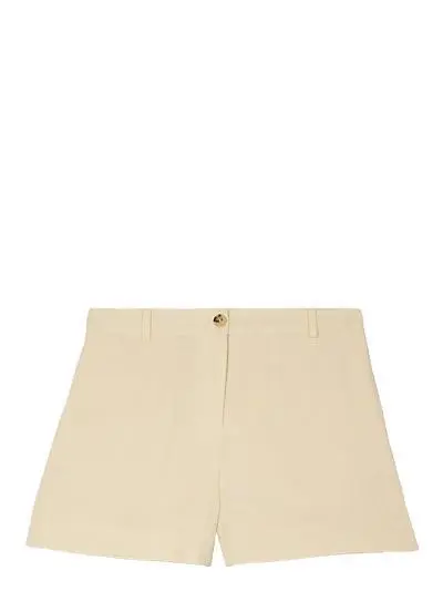 The Kooples Straight-leg Mid-rise Linen Shorts - Light Yellow
