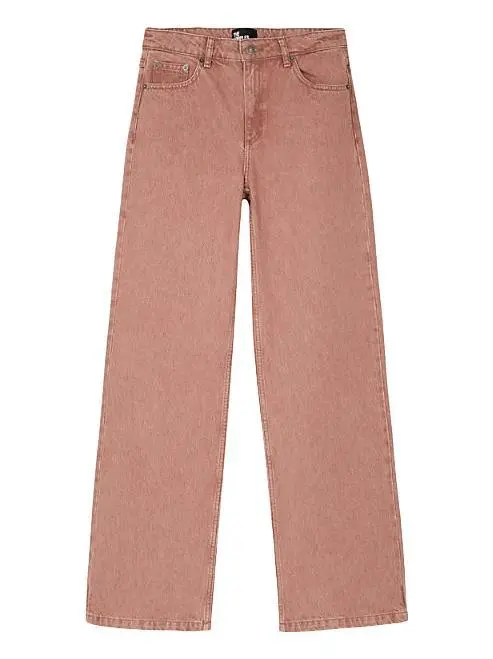 The Kooples Faded Wash Straight-leg High-rise Jeans - Pink