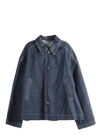 Dries Van Noten Washed And Bleached Heavyweight Denim Coat - Indigo