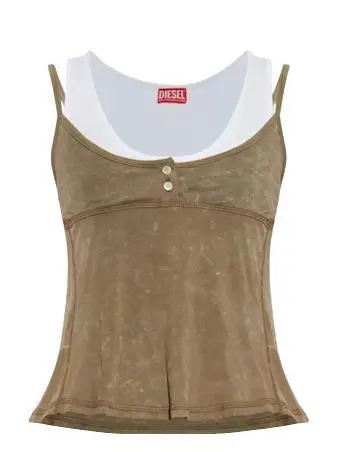 DIESEL® Tolisse Layered Tank Top - Brown